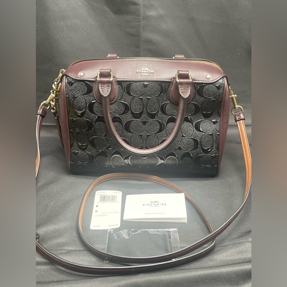 Coach | Bags | Coach F192 Signature Debossed Patent Leather Mini ...